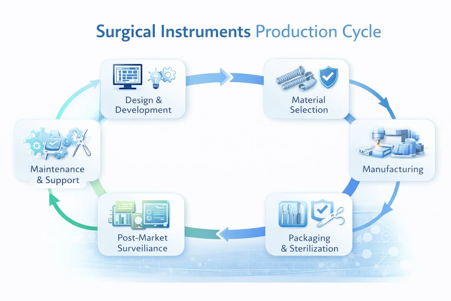 7-Stage Superior Production Cycle | Simrix Surgical Co